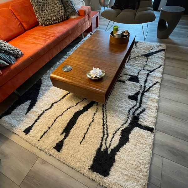 Beni Ourain Rug, Authentic Moroccan Rug, Berber Carpet, Genuine Wool ...