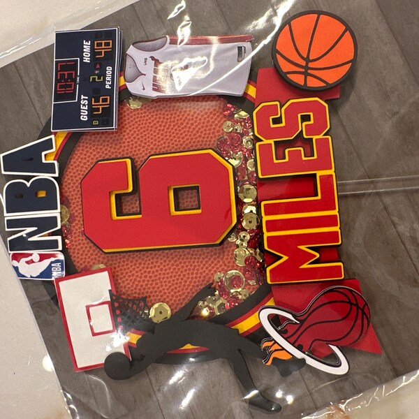 Basketball Shaker Cake Topper, Basketball Birthday Party, Sports Cake ...