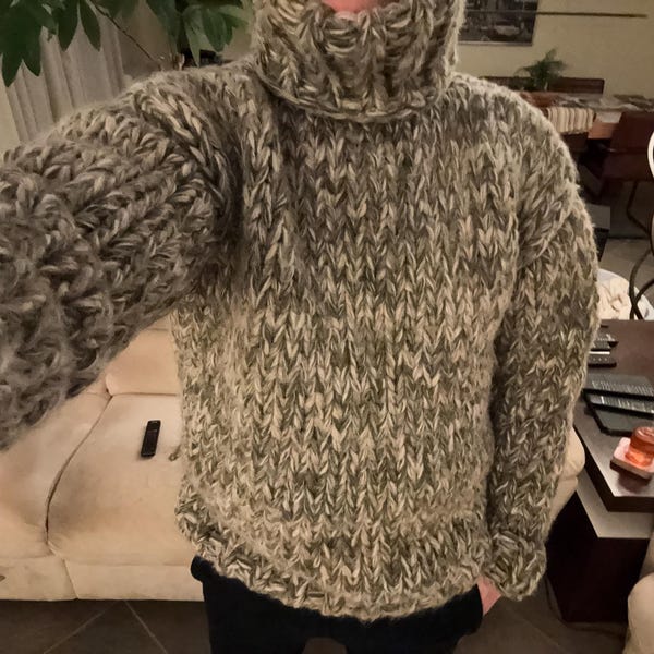 2 Kg Leggings Extra Itchy Scratchy Chunky Knit Wool Trousers Thick Wool ...