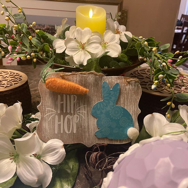 Hoppy Easter Wall Hanging Wood Sign/easter Wood Sign/easter Decor - Etsy