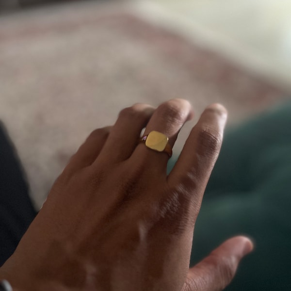Mens Ring - Gold Signet Ring - Square Signet Ring - Mens Silver Ring ...
