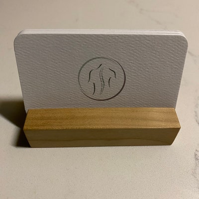 Walnut Wood Business Card Holder. Business Card Stand for Desk. Desk ...