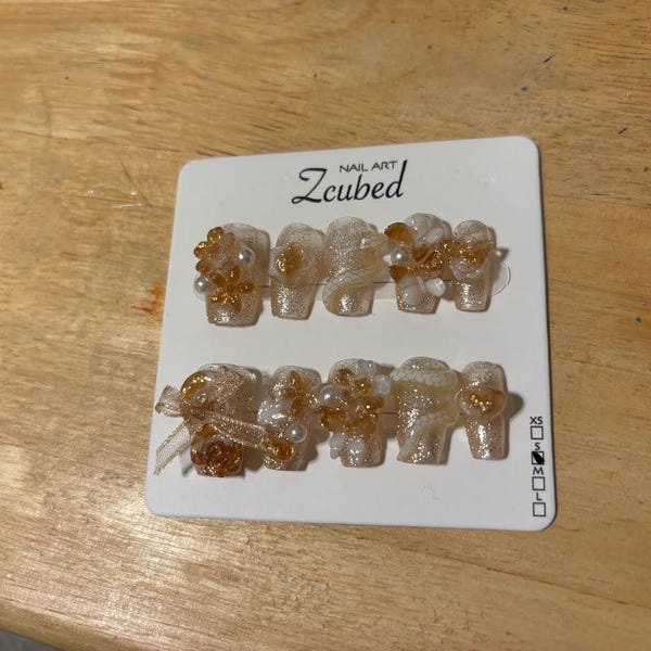 20-27mm Luxurious 3D Sculpted Flower Gem Presson Nail100%handmade ...