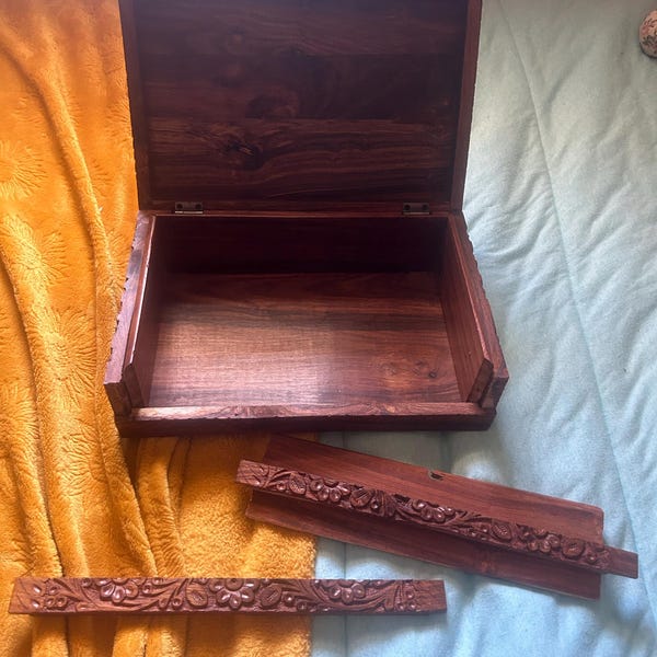 Hand-carved Wooden and Brass Box, Wooden Box, Personalized Box, Memory ...