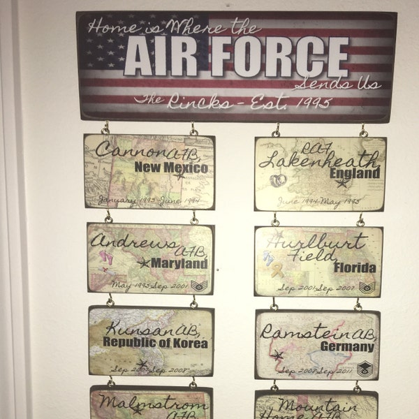 Air Force Sign - Medium Military Duty Station Sign - Military Gift ...