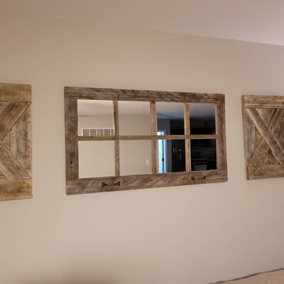 8 Pane Farmhouse Wall Decor Window Mirror Rustic Window - Etsy
