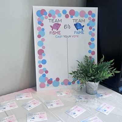 Fishing Theme Gender Reveal Fish He or Fish She Gender - Etsy
