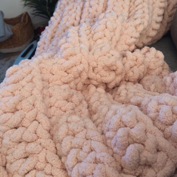 CROCHET PATTERN & VIDEO/ Chunky Cabin Throw, Jumbo Blanket Yarn Pattern ...