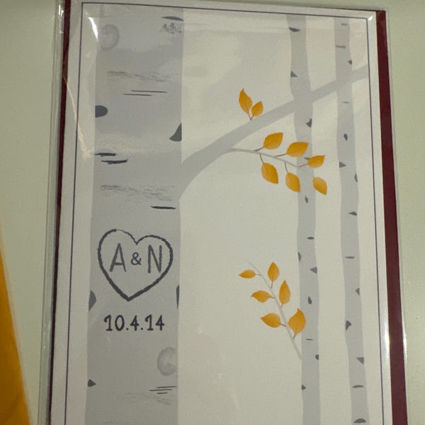 Initials and Heart on Tree Anniversary Card, Personalize Anniversary ...