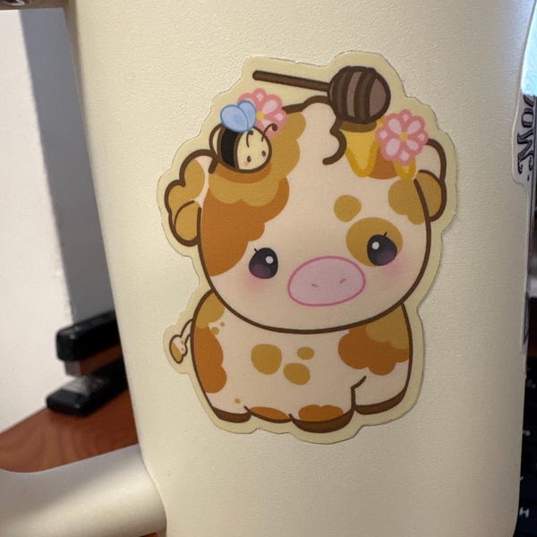 Dessert Cow Stickers, Cute Cow Vinyl Stickers, Cute Farm Animal ...