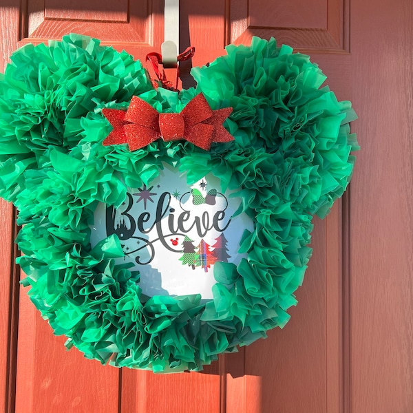 Christmas Wreath-disney Wreath-mickey Mouse-mickey Wreath-minnie Mouse ...
