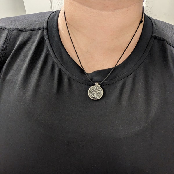Zeus Lycaeus and God Pan Silver Coin Pendant Necklace, Arcadian Coin ...