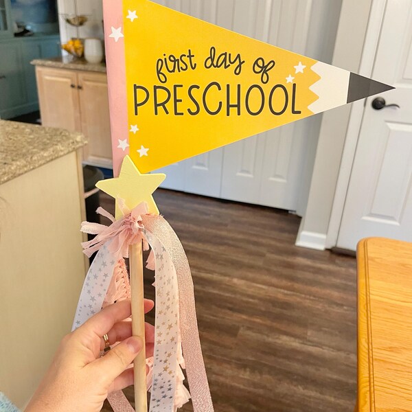 First Day of School Flags • Printable Back to School Pennant Flags ...