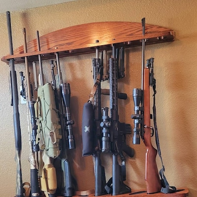 Corner Gun Rack 6-gun Oak Rifle / Shotgun Display - Etsy