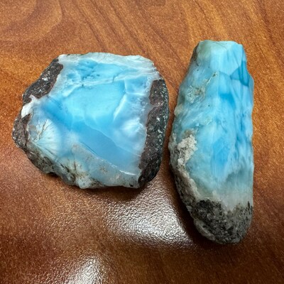 496g Super Blue Larimar Stone on Matrix, Rough Raw Mineral Specimen ...