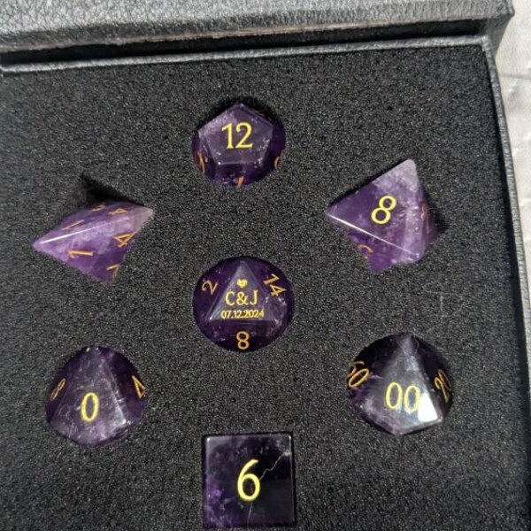 Full Amethyst Cat Set - Dungeons and Dragon Raised Dice, RPG Game ...