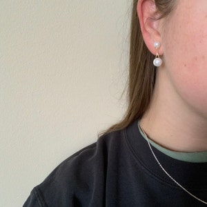 Trendy Pearl Round Drop Earrings - Etsy