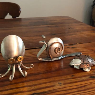 Spoon Ladybug Silverware Small Sculpture Silver Bug Spoon Metal Art ...