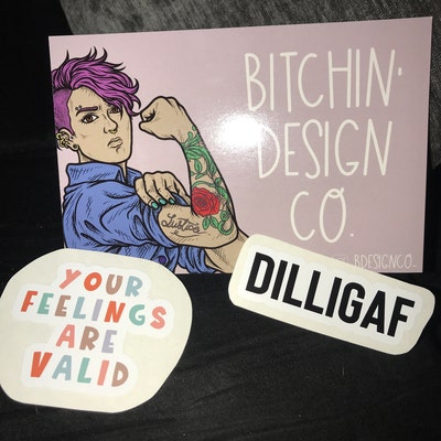 DILLIGAF Sticker IDGAF Vinyl Funny Bumper Sticker Tik Tok - Etsy