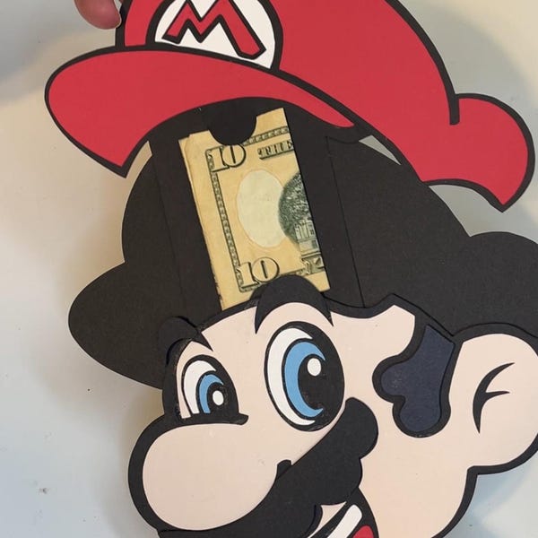 Mario Money Card SVG, Gift Card Holder, Birthday Card, Birthday Gift ...