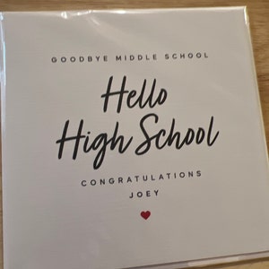 Middle School Graduation Card, for Girl, for Boy, Personalized Middle ...