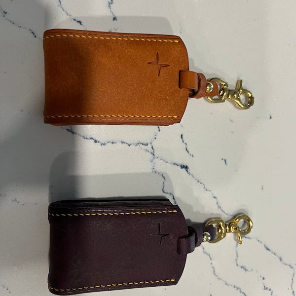 Handmade Leather TOYOTA Car Key Case.leather Car Key Fob Cover,remote ...