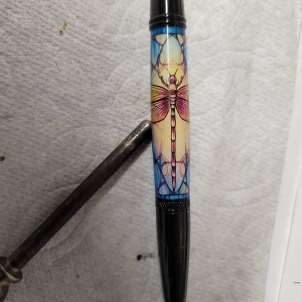 Unique Stained Glass Dragon Fly Pen Blank for DIY Pen Making Projects ...