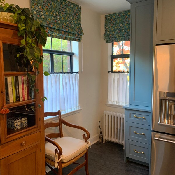 Pleated Lynn Block Print Cafe Curtain , Tier Curtains, Kitchen Curtains ...