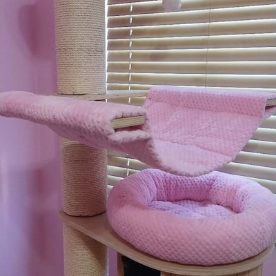 SILVER GREY Chenille Corduroy 6/7pc Cat Tree Bed Replacement Set to Fit ...