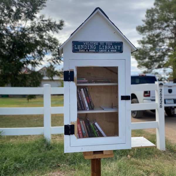 Lending Library Sign - Reading Community Share Library Sign - Book ...