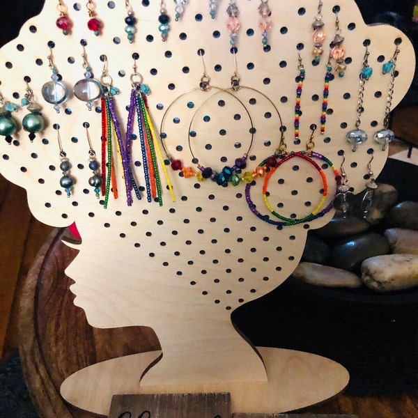 Earring Display, Multiple Earring Display, Craft Show Display, Wooden ...