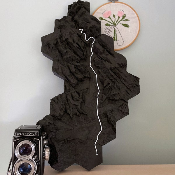 Custom 3D Topographic Trail Map Framed Wall Art - Etsy