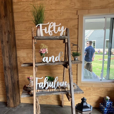 Fifty and Fabulous, Happy Birthday Sign, 50th Birthday Sign, 10 Inch ...