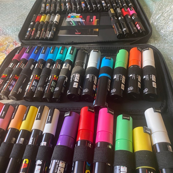 Posca 54 Piece Marker Pen Set With Carry Case - Acrylic Non Permanent ...