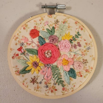 PDF Pattern Heirloom Blooms, Intermediate/advanced Embroidery ...