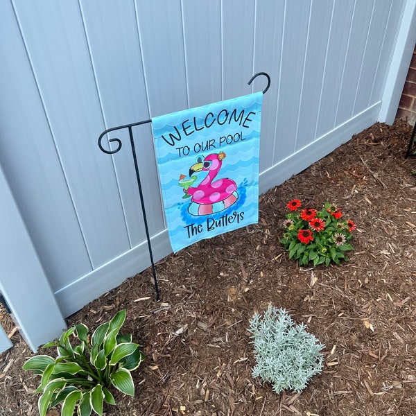 Welcome to Our Pool Flag, Pool House Flag, Pool Garden Flag, Pool Decor ...