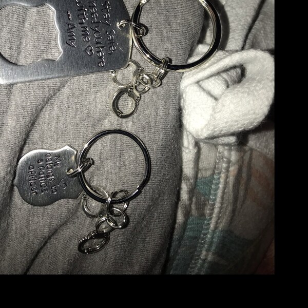 Police Officer Dog Tag And/or Badge Keychains Hand Stamped Personalized ...