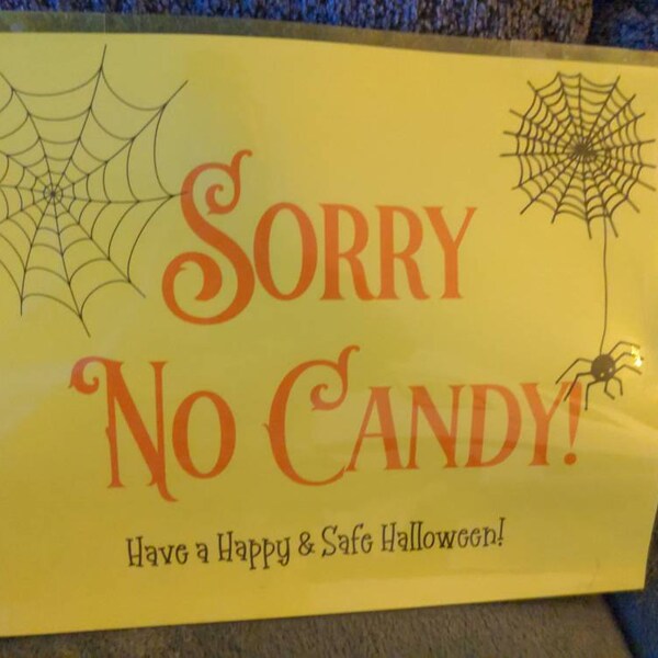 Sorry No Candy Printable Sign | Trick or Treater Sign | Instant ...