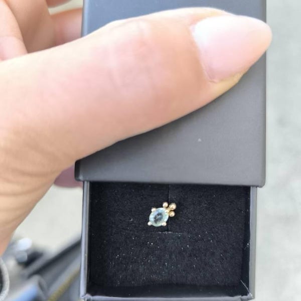 14 K Solid Gold Mermaid Piercing, Solid Gold Piercing, Dainty Gold ...