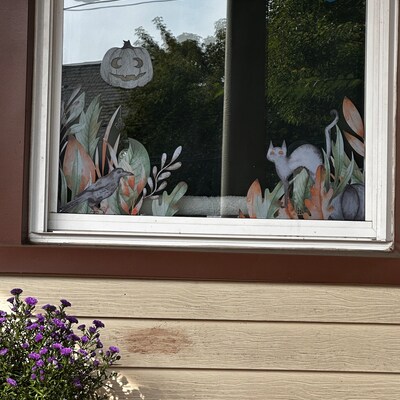 2pk Autumn Window Decals Sunflower Pumpkin Window Clings - Etsy