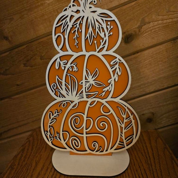 3D Calligraphy Art Pumpkin Stand in Multiple Styles, Fall Decor ...