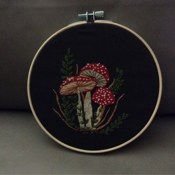 Toadstool Mushroom Embroidery Kit, Needlecraft, Embroidery Pattern ...