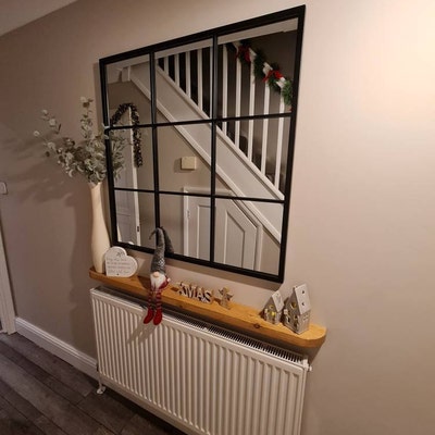 Rustic Floating Wooden Shelf, Radiator Shelf, Rounded Edges, Ledge ...