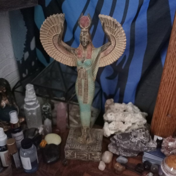 Egyptian Goddess Isis Statue With Special Cartouche, Isis Statue With ...