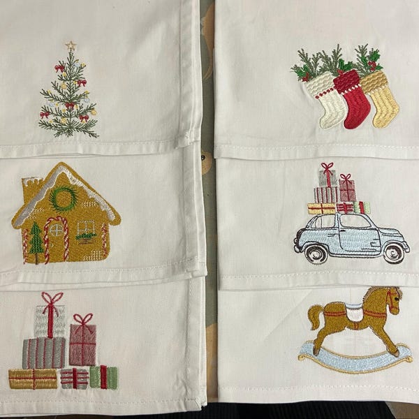 16 Christmas Tree Elements for Machine Embroidery, Winter Holiday ...