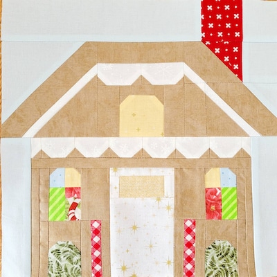 Gingerbread House Quilt Block Pattern With Instructions for 6 Inch and ...