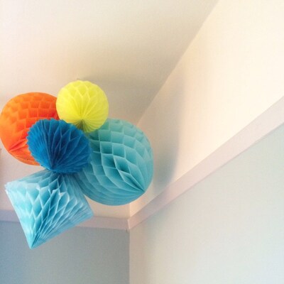 Tissue Paper Honeycomb Bell Hanging Decorations Various Colors paper ...