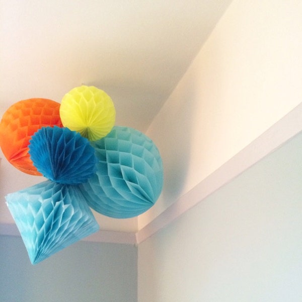 Vintage Style Honeycomb Tissue Paper Bell / Hanging Decoration ...