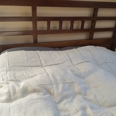 Natural Grey HEMP Linen Blanket Quilt Linen Organic Fabric Filler ...