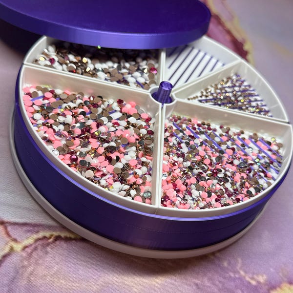 Spinnable 3D Printed Rhinestone Trays W/multiple Compartments Diamond ...